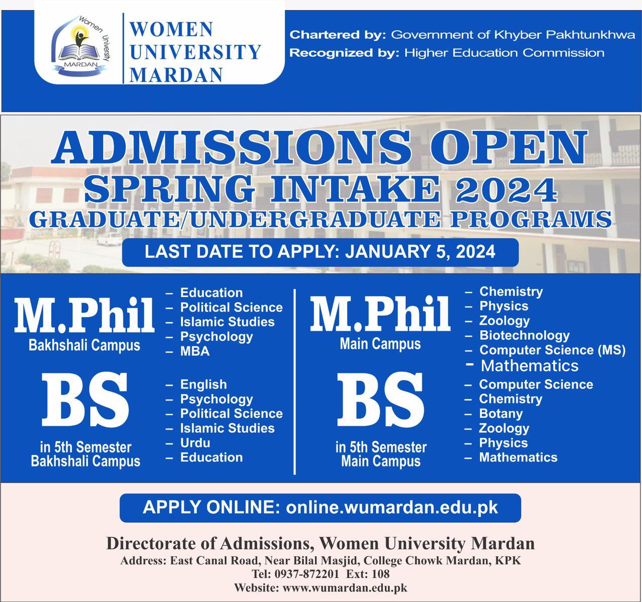 Women University Mardan – Khyber Pakhtunkhwa